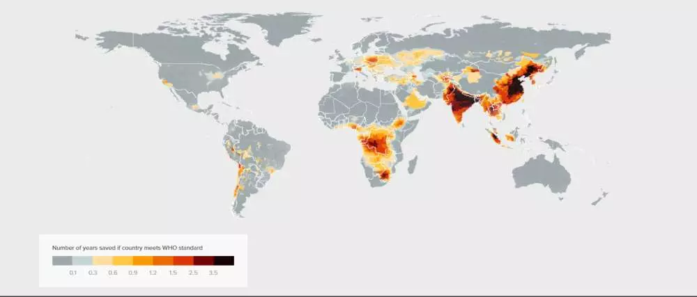 Interaktivt kort viser dig, hvor mange år af dit liv du mister på grund af luftforurening