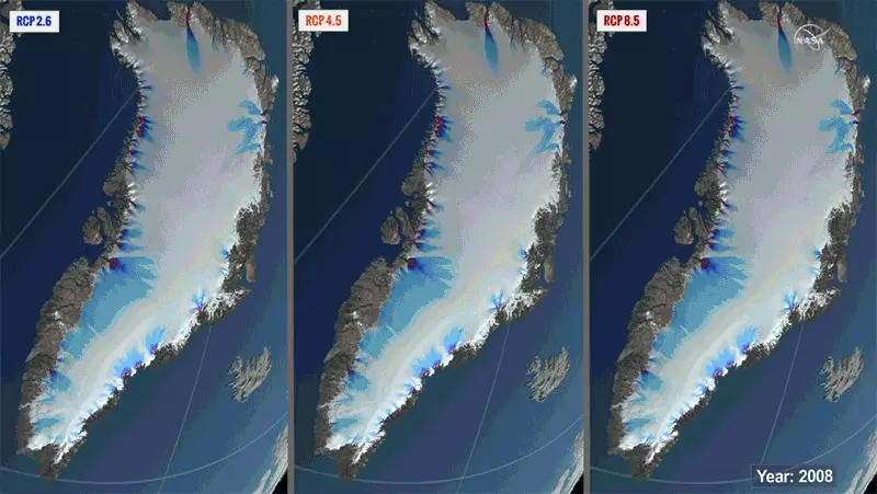 Greenland ຈະກາຍເປັນ Iceless ຖ້າທ່າອ່ຽງສະພາບອາກາດໃນປະຈຸບັນຍັງສືບຕໍ່ 3133_1