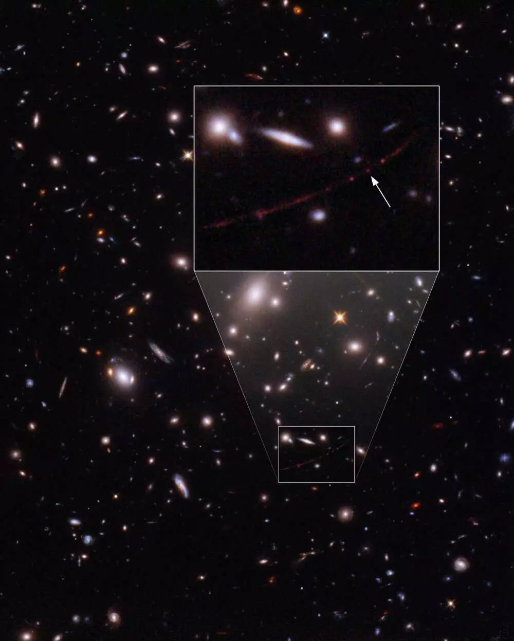 Den mest avlägsna singelstjärnan som någonsin setts avslöjad av Hubble