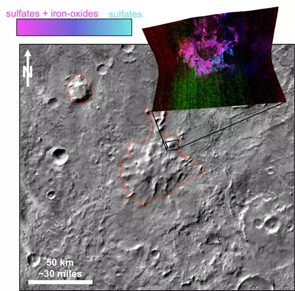 ภูเขาไฟระเบิดบนดาวอังคารที่เคยระเบิดผ่านแผ่นน้ำแข็งโบราณ 4180_1