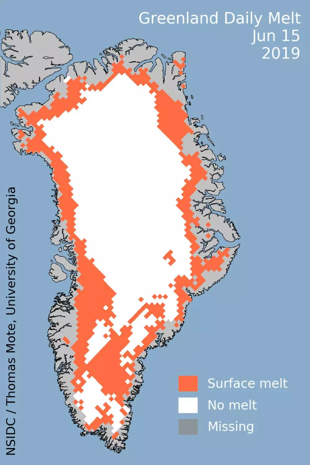 اس پریشان کن تصویر کا خلاصہ یہ ہے کہ گرین لینڈ کتنی تیزی سے پگھل رہا ہے۔ 4602_2