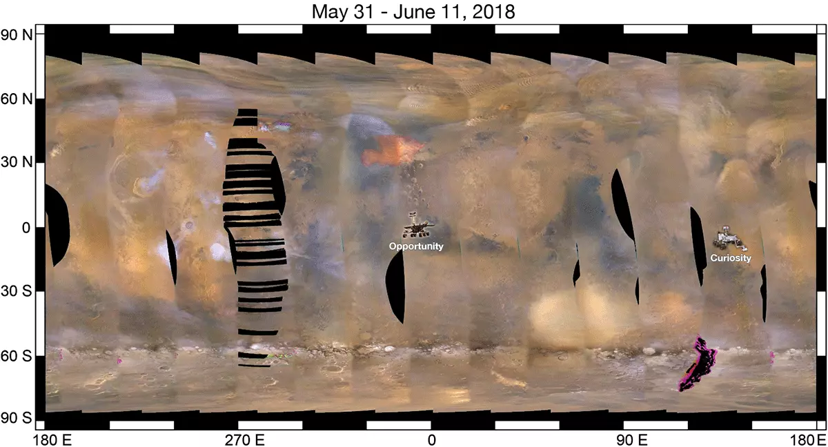 NASA-ның Opportunity Rover аны йокларга җибәргән зур Мартин тузан бураныннан котылыр дип көтелә 7177_1