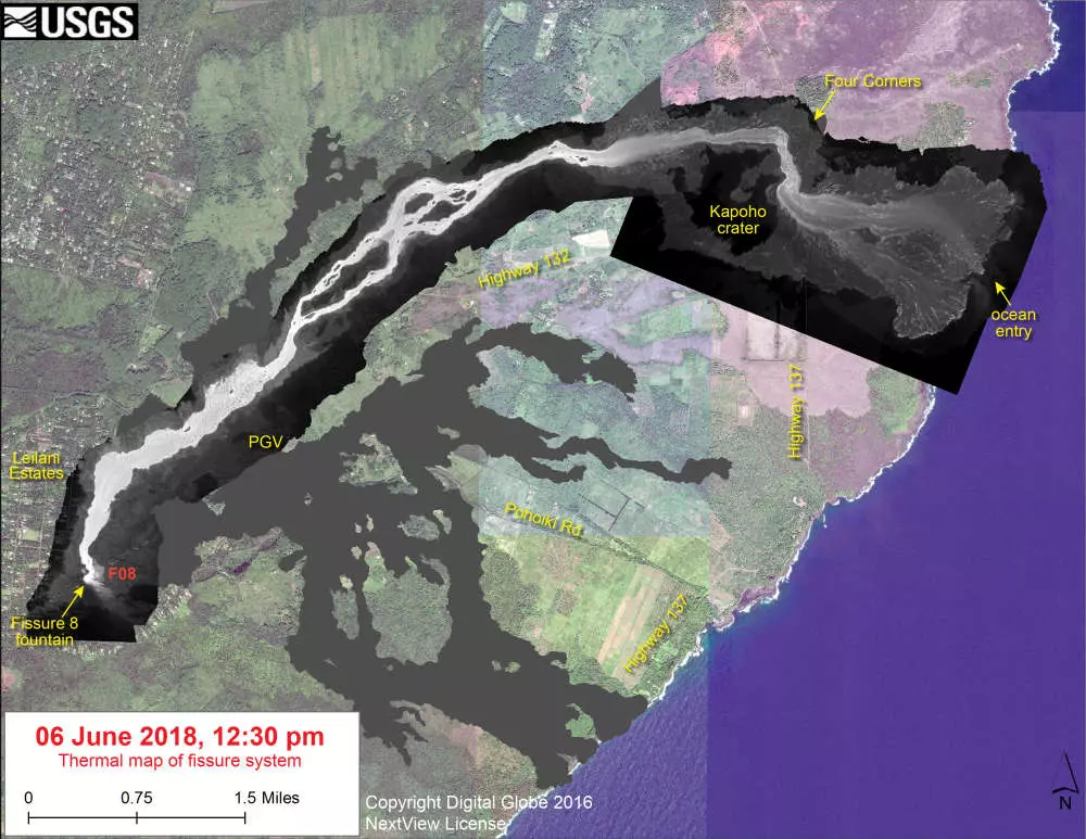 Kilaueas utbrott har gjort så mycket lava att det skapar nytt land längs kusten 7673_3