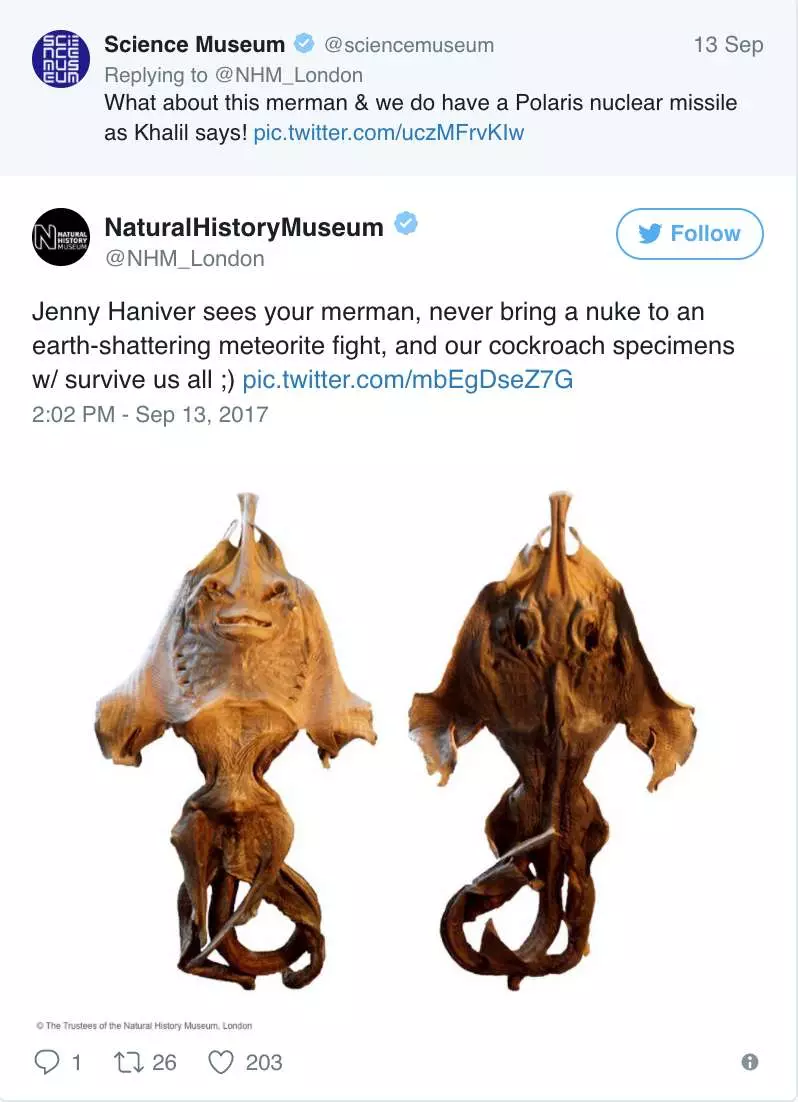 خاض متحف العلوم ومتحف التاريخ الطبيعي معركة مضحكة على تويتر 8164_2