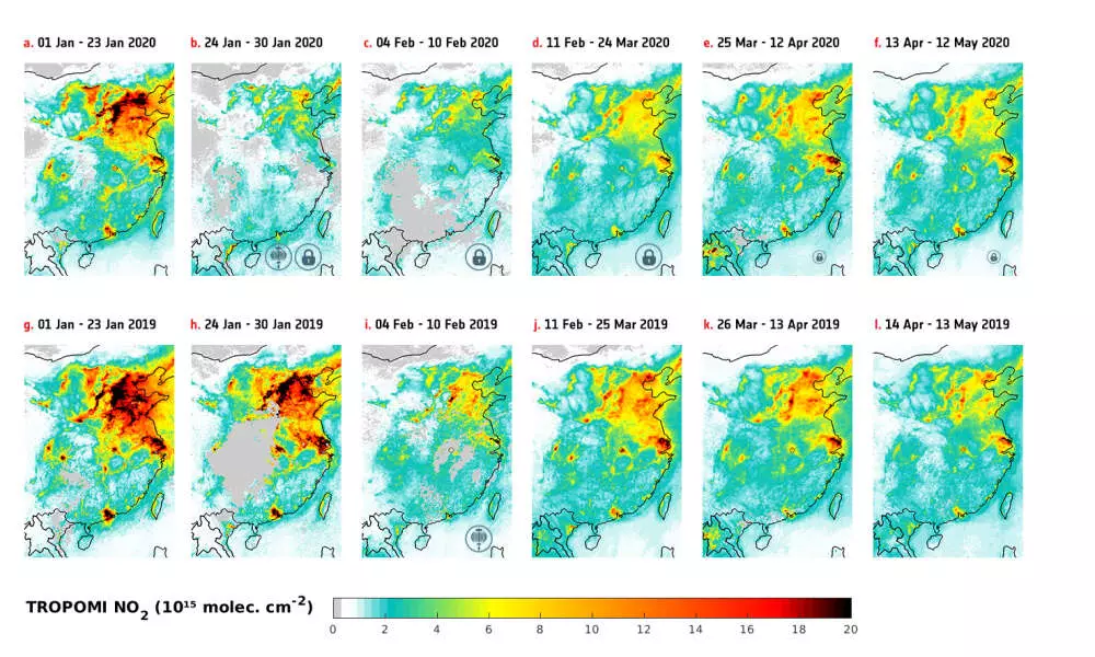 Globala föroreningskartor visar skillnader i luftkvalitet under covid-19-låsning 916_1